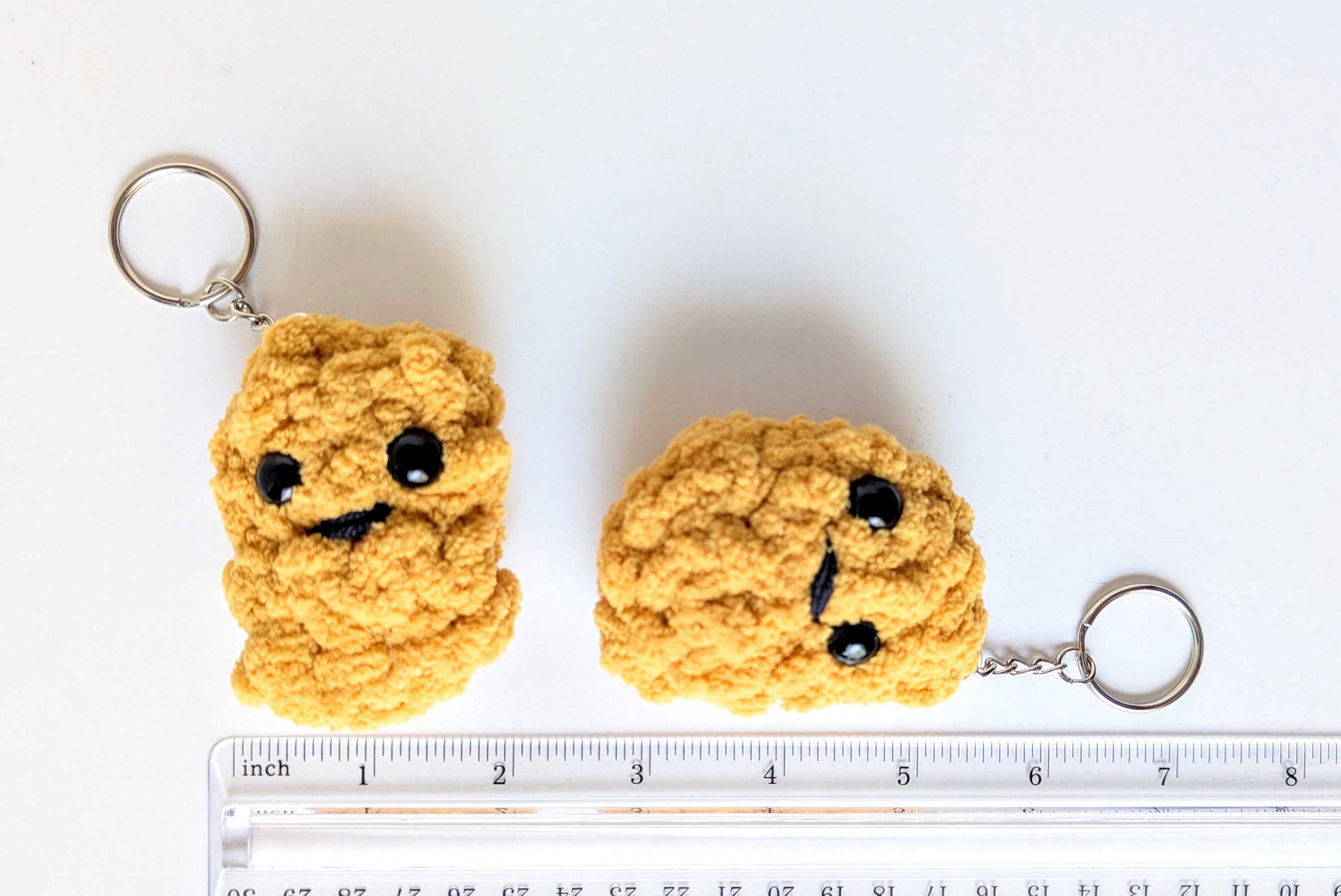 Little Chicken Nugget Crocheted Keychain - Etsy