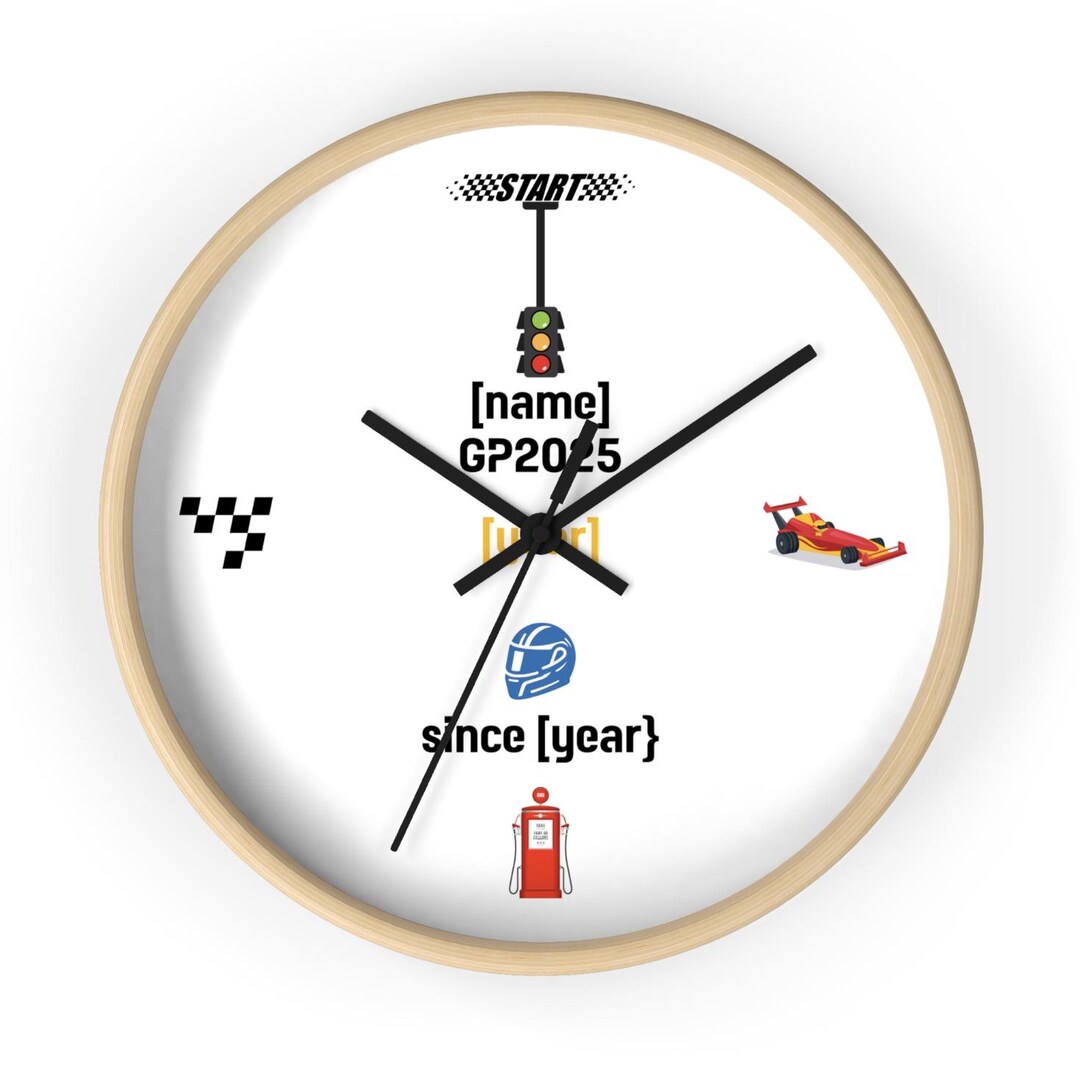 Personalised F1 Racing Wall Clock - Perfect Gift for Motorsport Fans ...