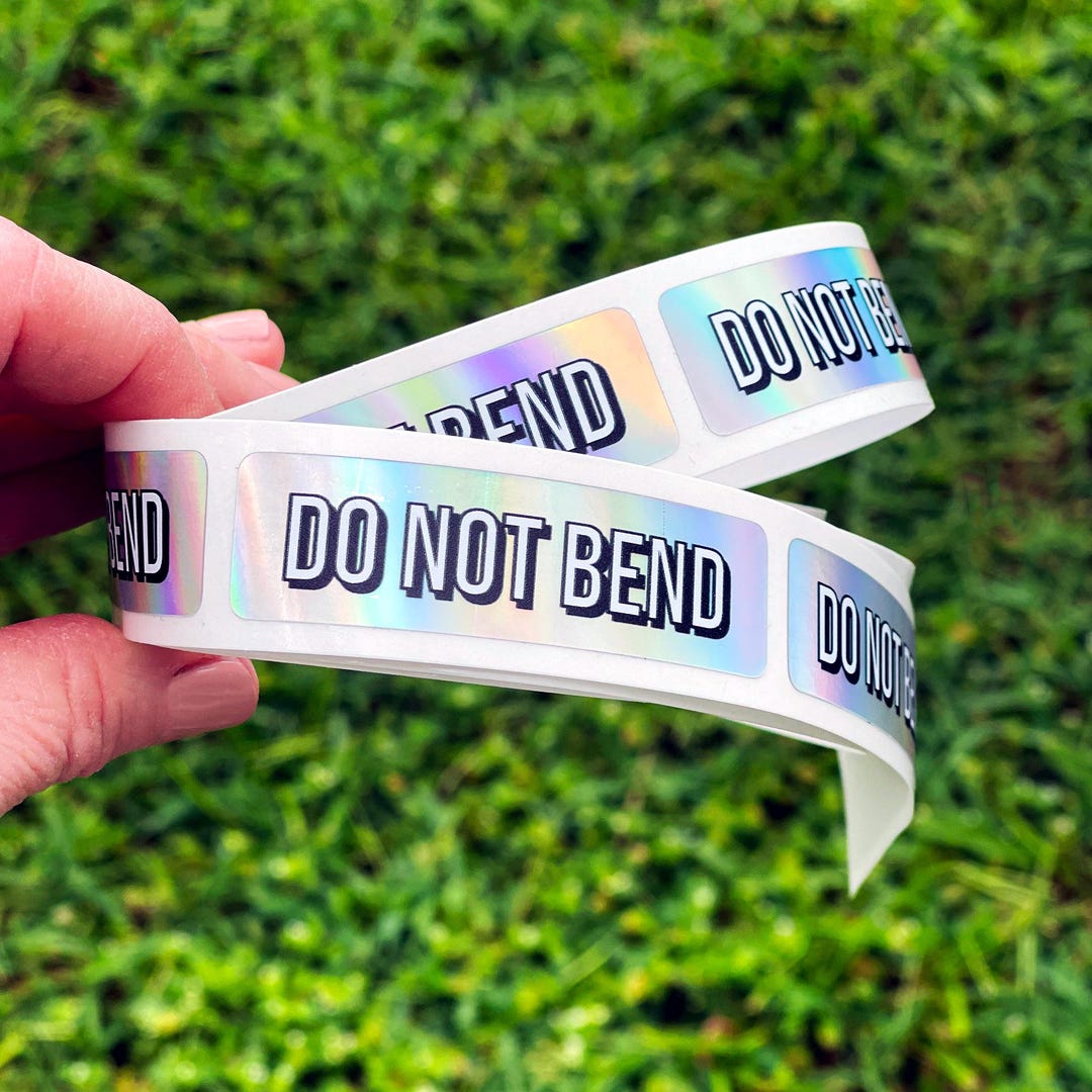 Holographic "do Not Bend" Labels Roll | 20 Stickers for Safe Mailing - Etsy