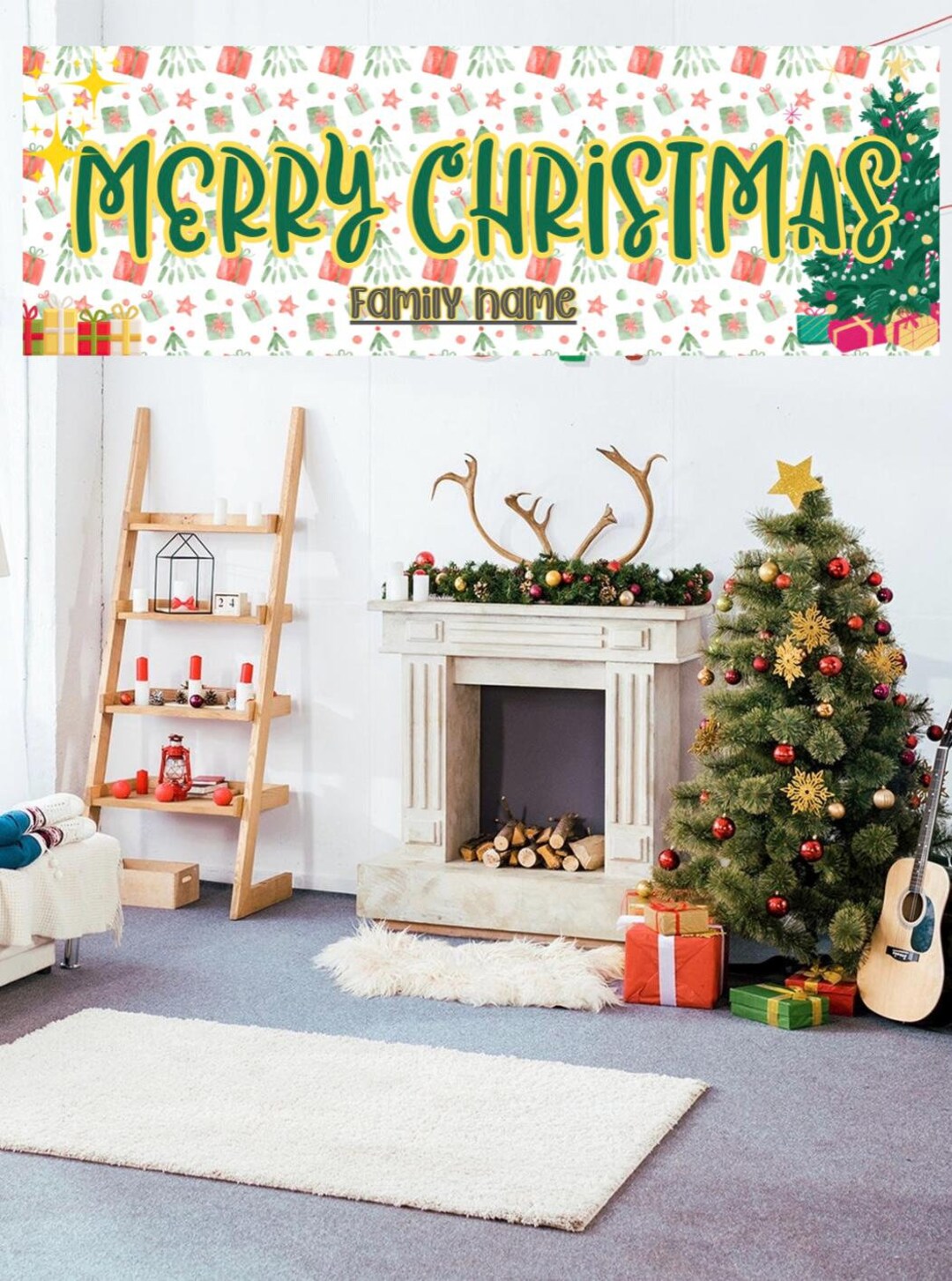 Merry Christmas Tarpaulin Banner , Canva Editable , Merry Christmas ...