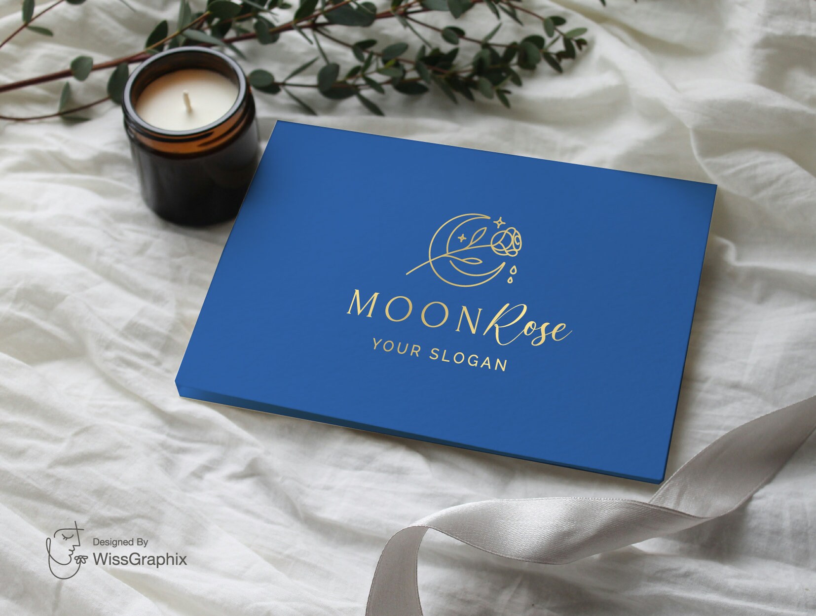 Moon-rose Logo, Lineart Logo, Elegant Logo, Luxurious Logo - Etsy
