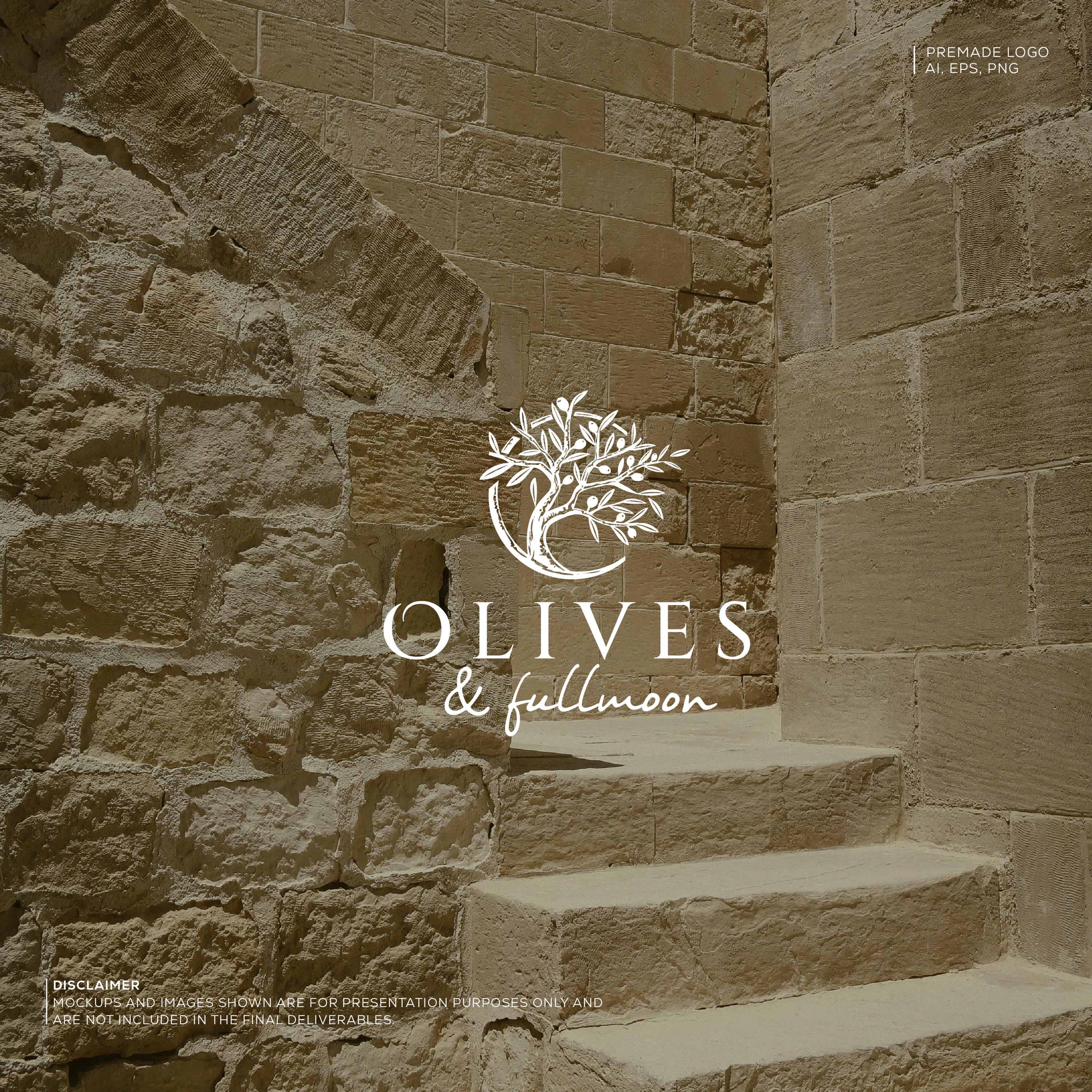 Olive Tree Logo, Organic Olive, Hand Drawn Logo - Etsy