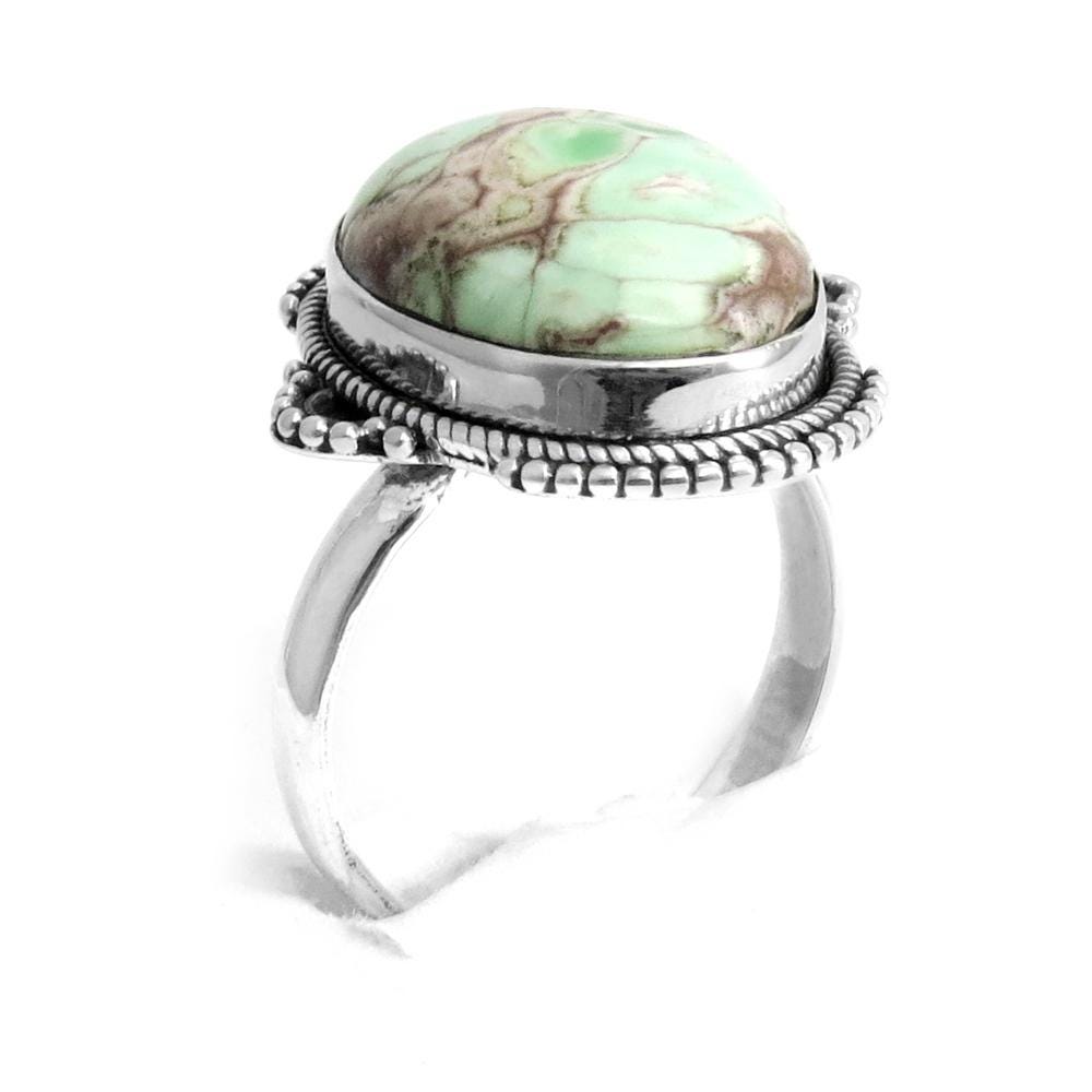 Handmade Variscite Ring • 925 Sterling Silver Boho • Genuine Green ...