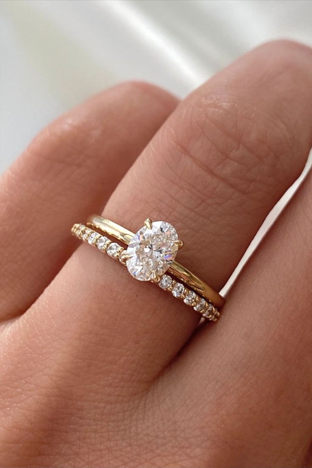 3 Carat Oval Diamond Wedding Ring Set, IGI Certified Oval Vintage ...