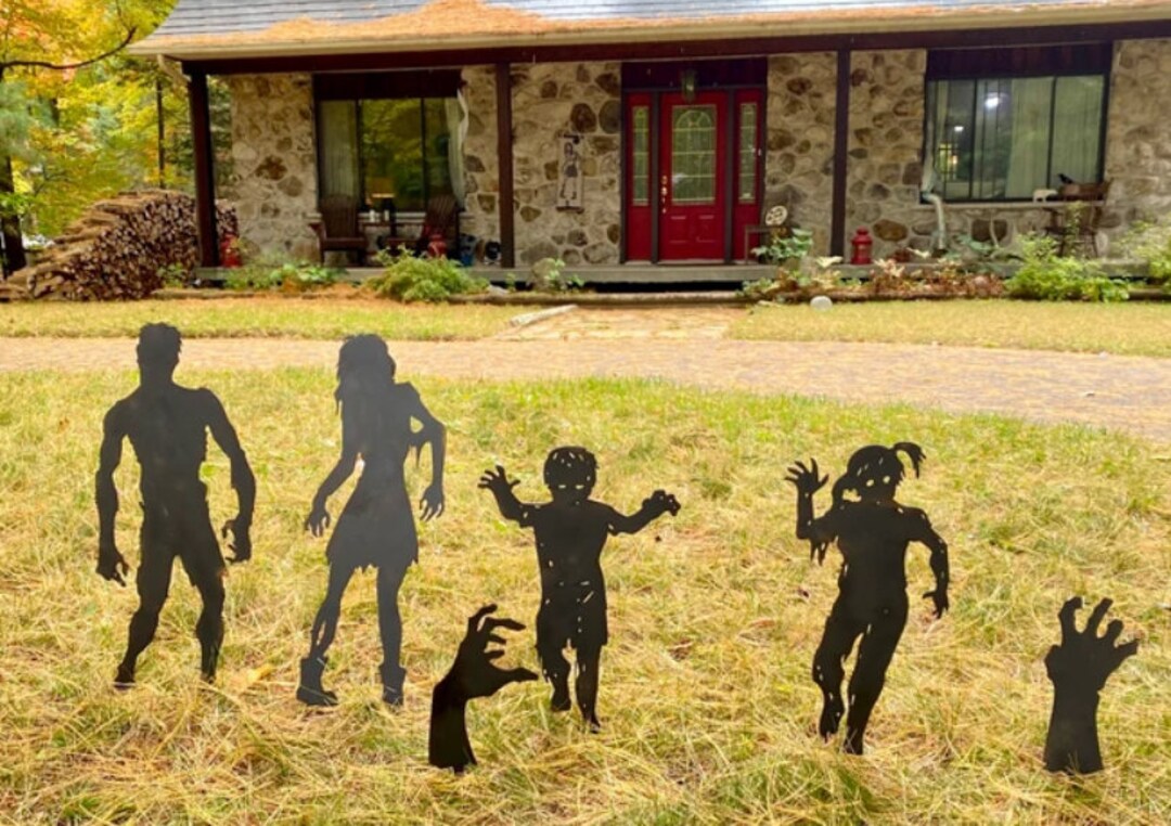 Halloween Zombie Shadow Wood Decor. Zombie Family - Etsy