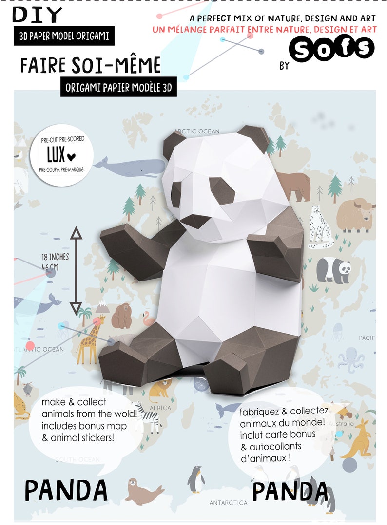 Panda 3D LUX Kit. Lux Kits Are Pre-cut and Pre-scored and Comes With ...