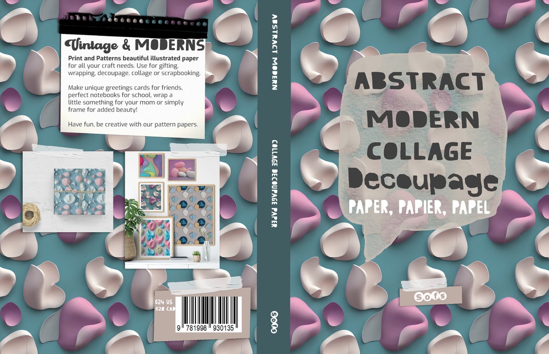 Abstract Modern Collage Decoupage Paper Print and Pattern Paper ...