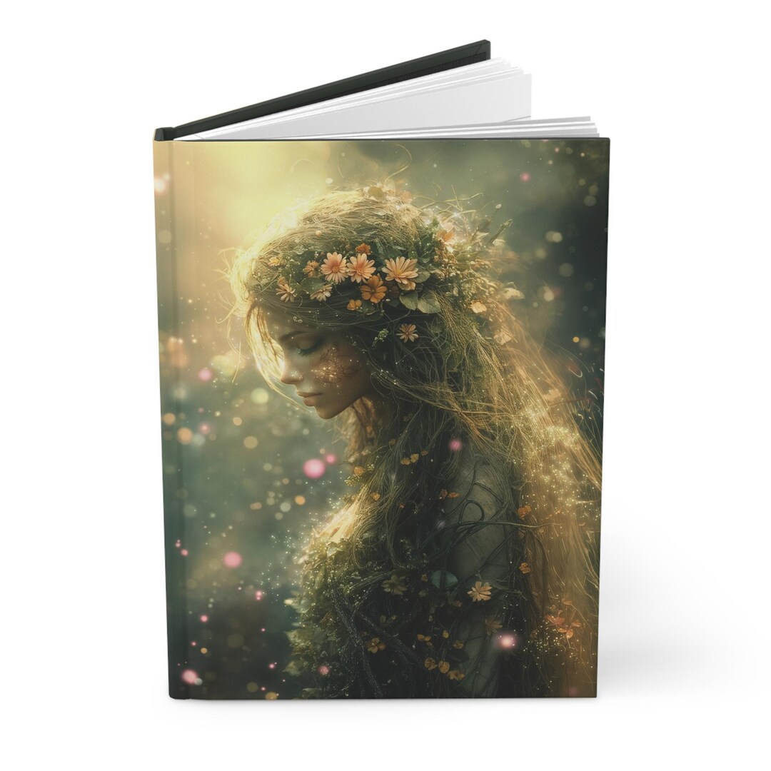 Enchanted Forest Fairy Hardcover Journal - Fantasy Floral Digital ...