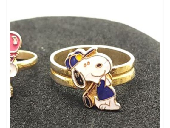 Vintage Snoopy Peanuts Adjustable Rings - Gem