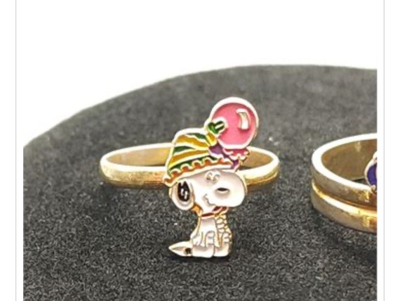 Vintage Snoopy Peanuts Adjustable Rings - Gem