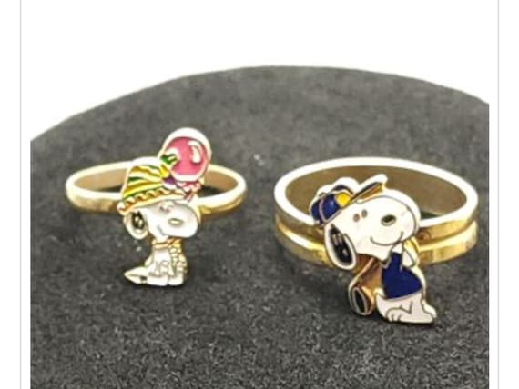 Vintage Snoopy Peanuts Adjustable Rings - Gem