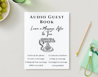 Audio Guest Book Personalized Sign - Etsy