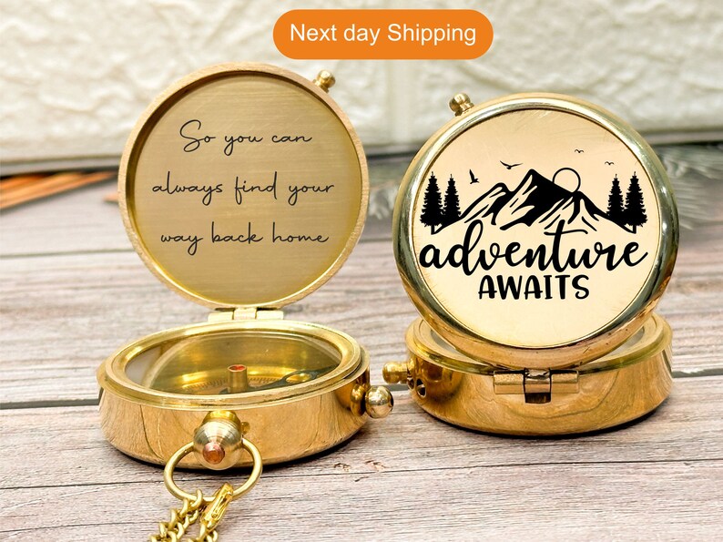 Personalized COMPASS Custom Engraved Groomsmen Gifts for Him Dad ...