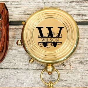Personalized COMPASS Custom Engraved Groomsmen Gifts for Him Dad ...