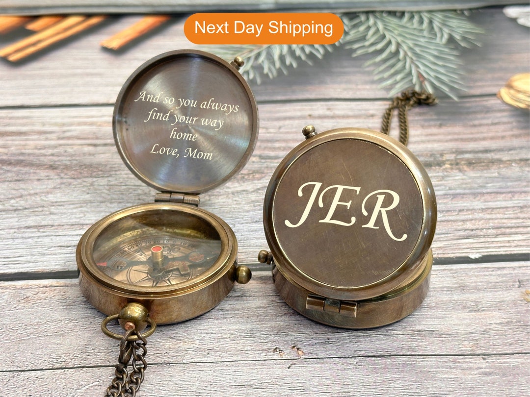 Personalized Navigator Compass, Graduation Gift Compass, Gift for Dad, Mentor Gift, Engraved ...