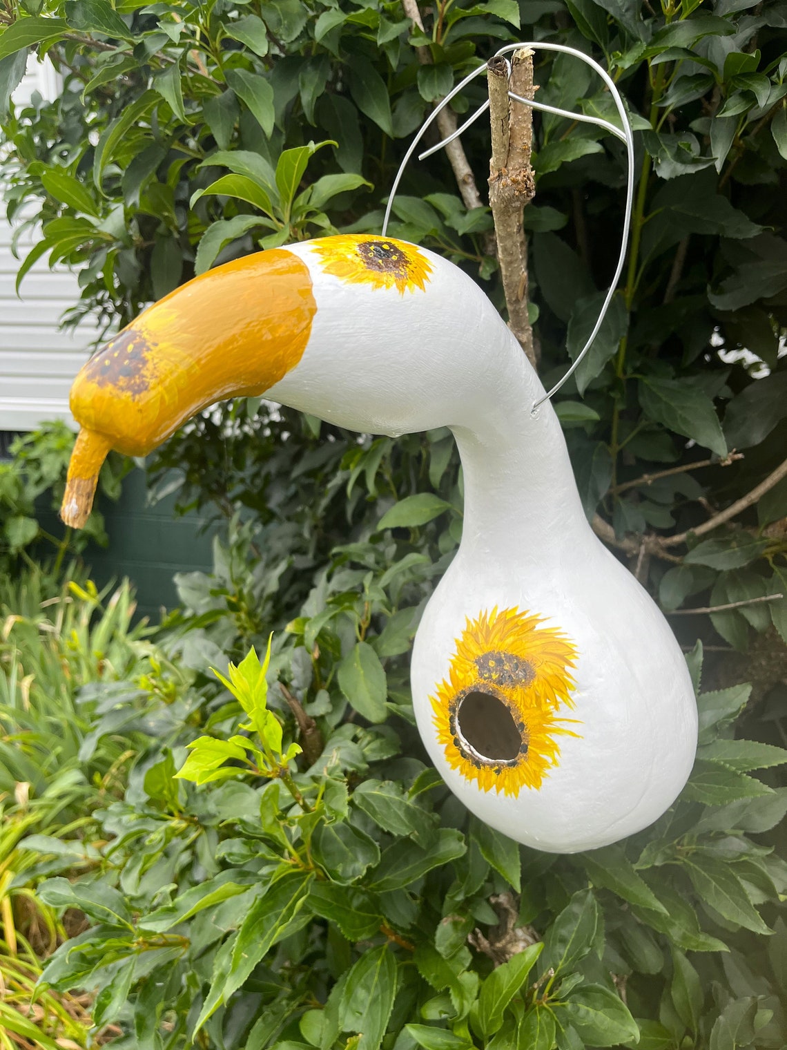 Sunflower Goose: Handpainted Gourd Birdhouse - Etsy