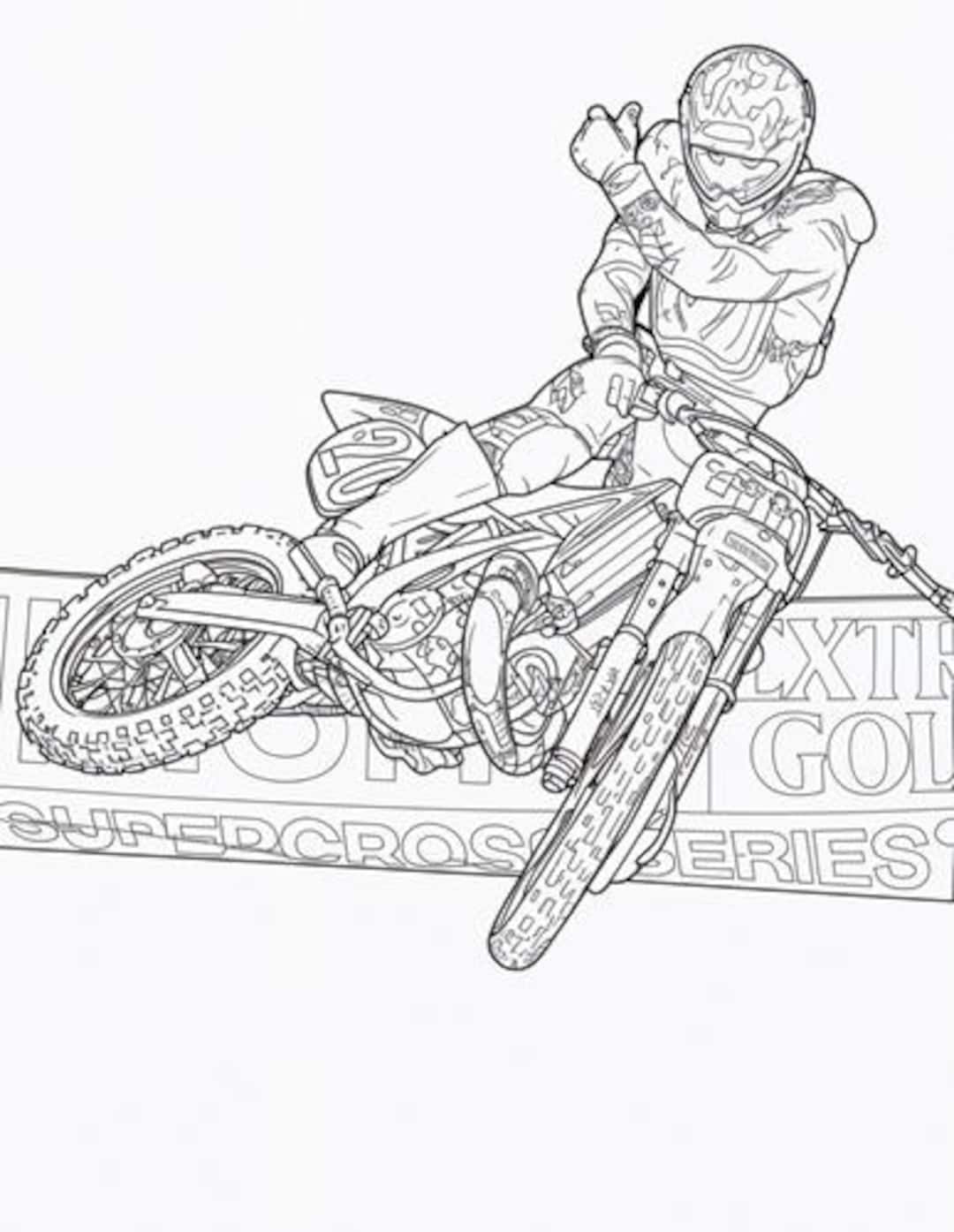 Dirt Bike Coloring Pages - Etsy