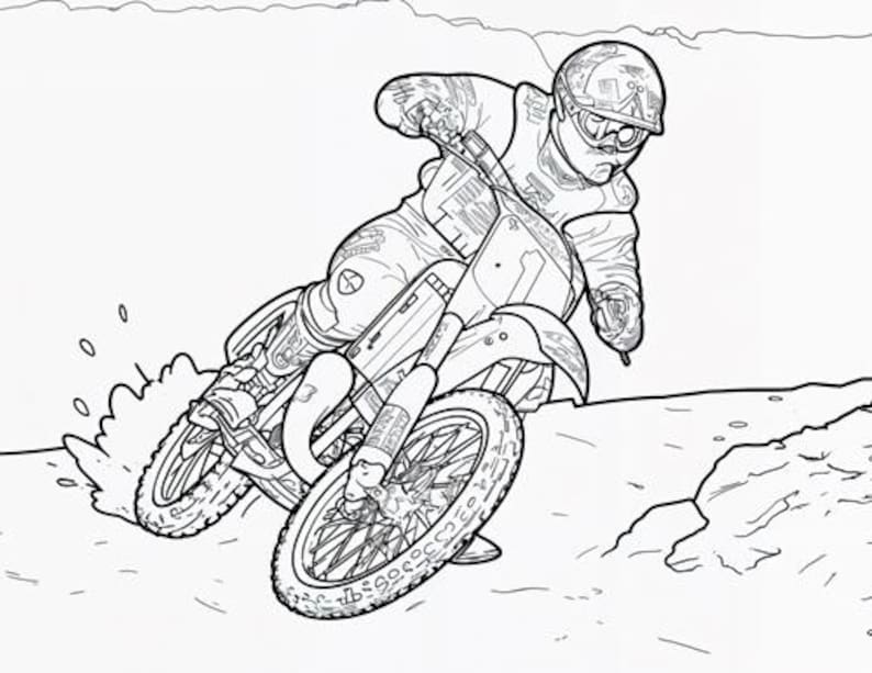 Motorcycles #19, Printable Coloring Page (8.5 X 11) - Etsy