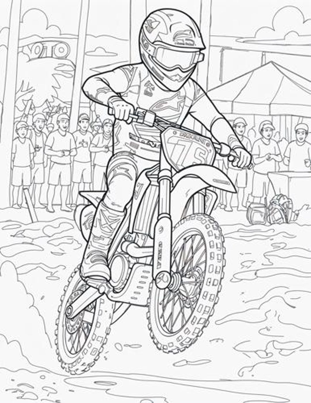 Dirt Bike Coloring Pages - Etsy
