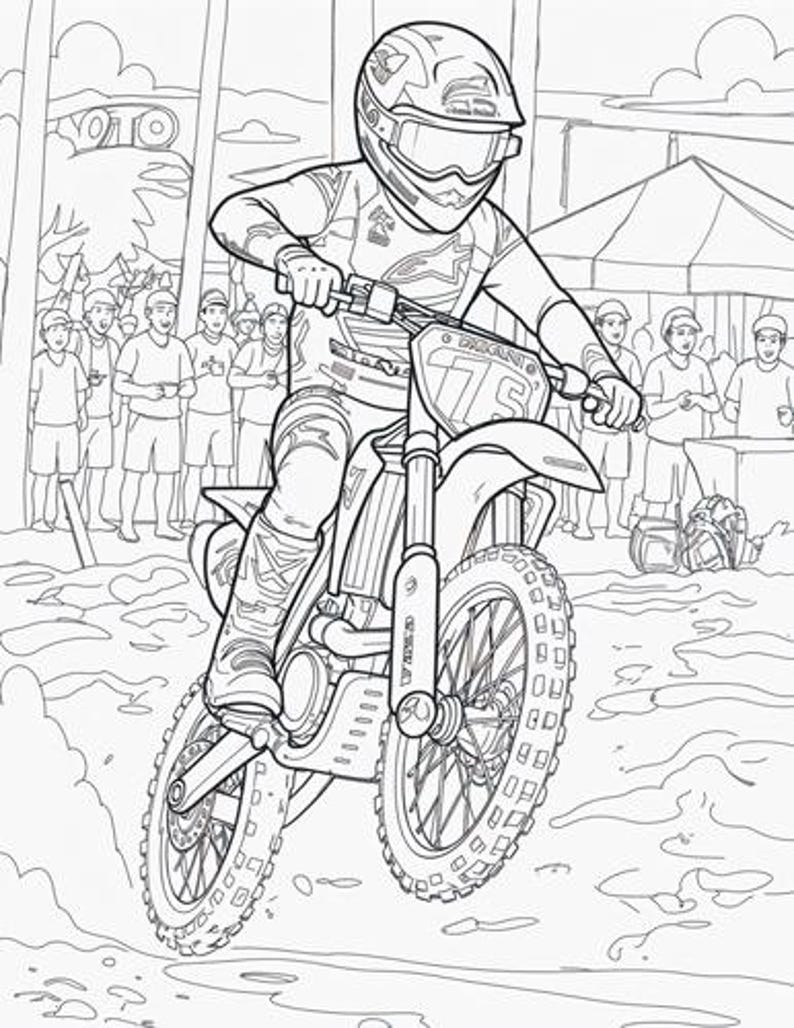 Dirt Bike Coloring Pages - Etsy