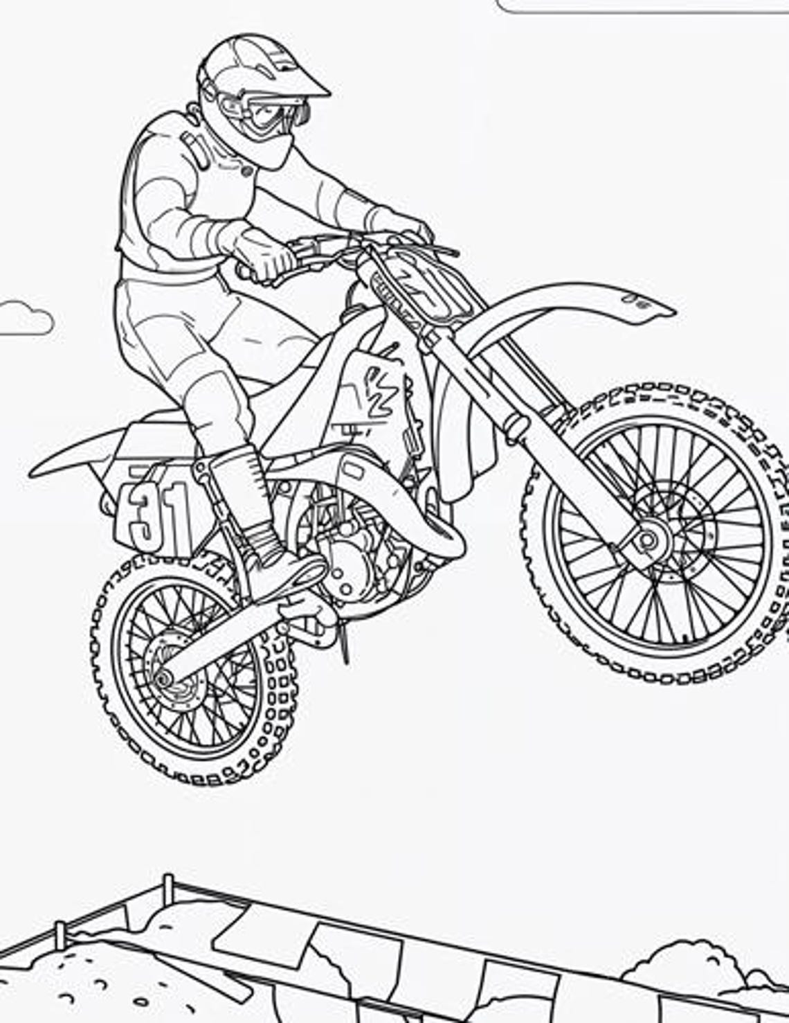 Dirt Bike Coloring Pages - Etsy