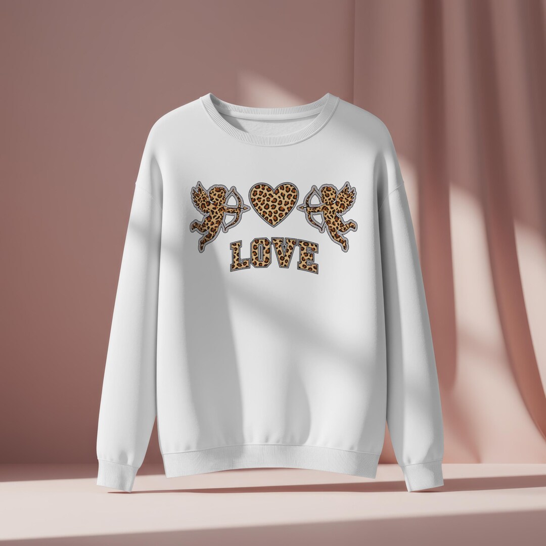 Leopard Cupid PNG, Valentine Western Shirt Design, Cheetah Print Heart ...