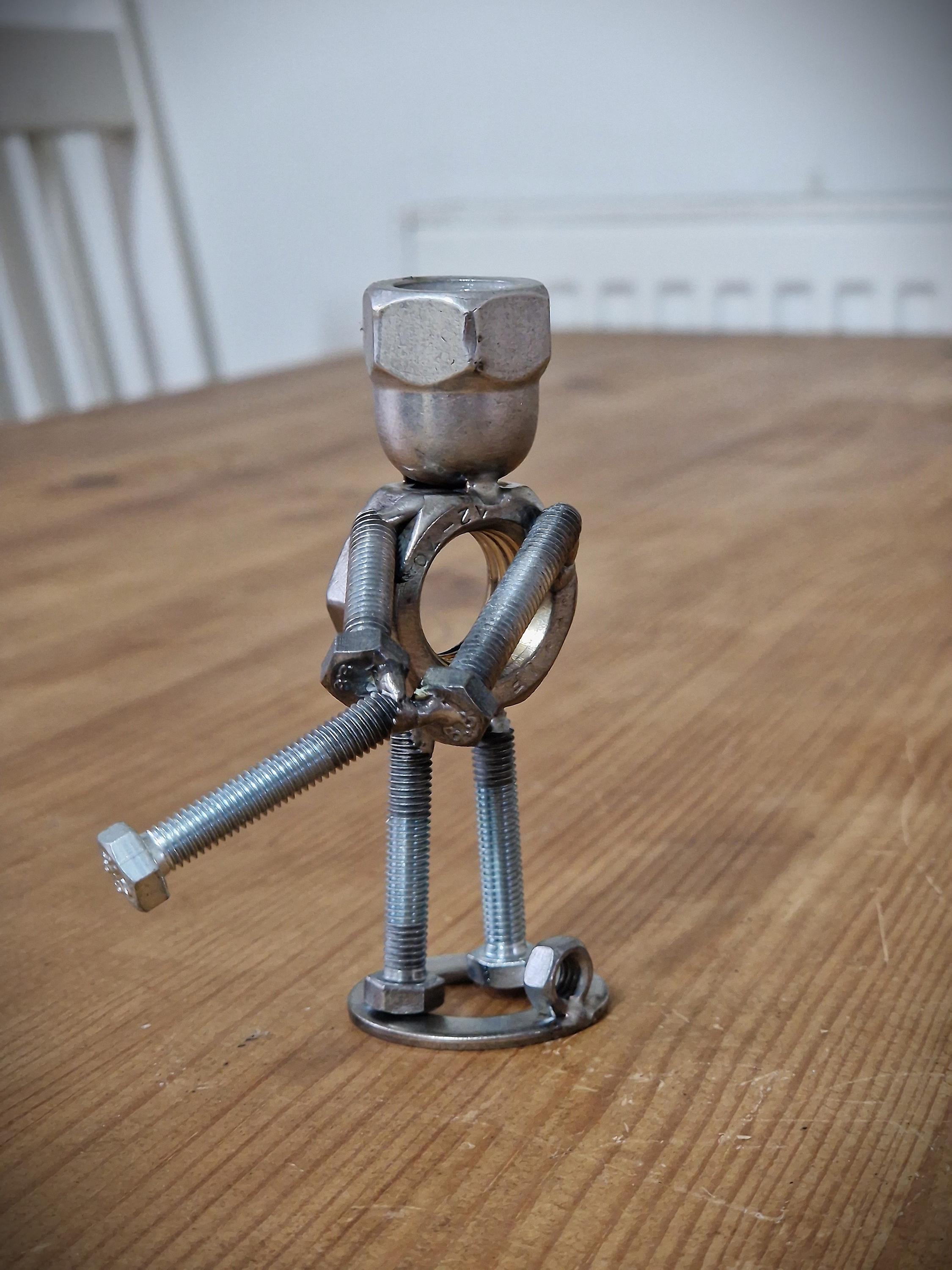 Handcrafted Metal Sculpture of A Person Playing Golf Made Using Nuts ...