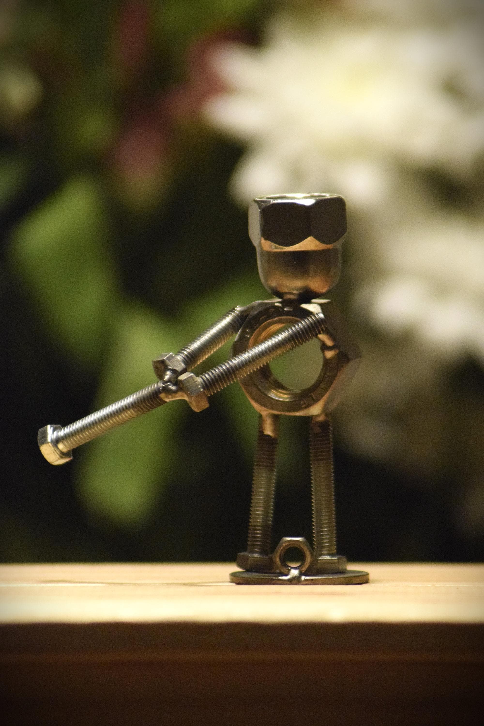 Handcrafted Metal Sculpture of A Person Playing Golf Made Using Nuts ...