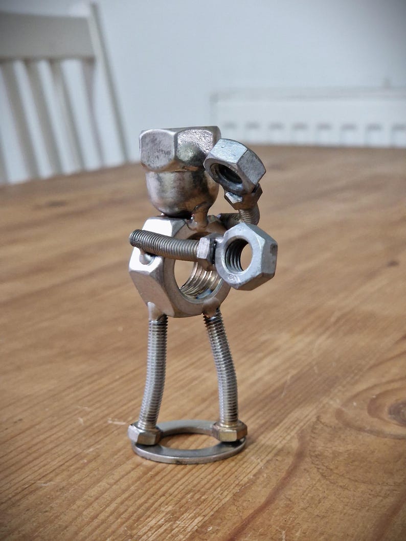 Unique Handcrafted Scrap Metal Sculpture of A Boxer Made From Nuts and ...