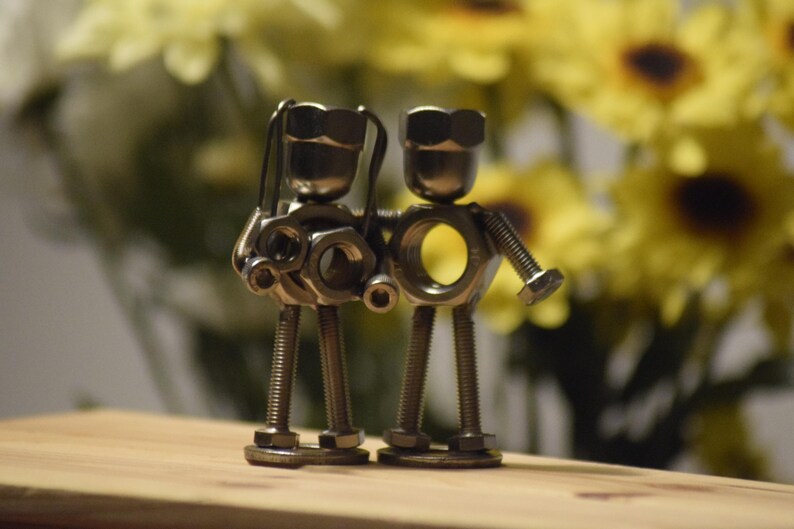 Welded Nut & Bolt Family Sculpture: Stainless Steel Art - Etsy