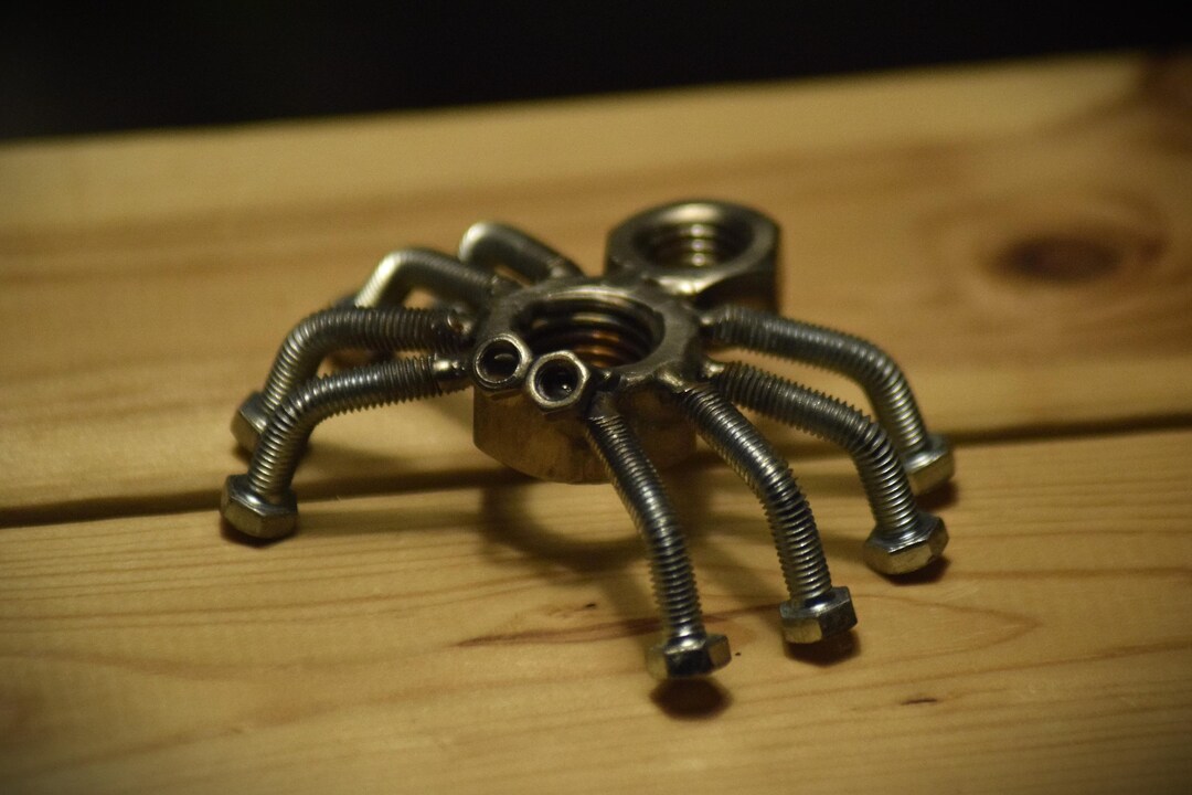 Handcrafted Steel Sculpture of A Spider Made Using Nuts and Bolts Weld ...