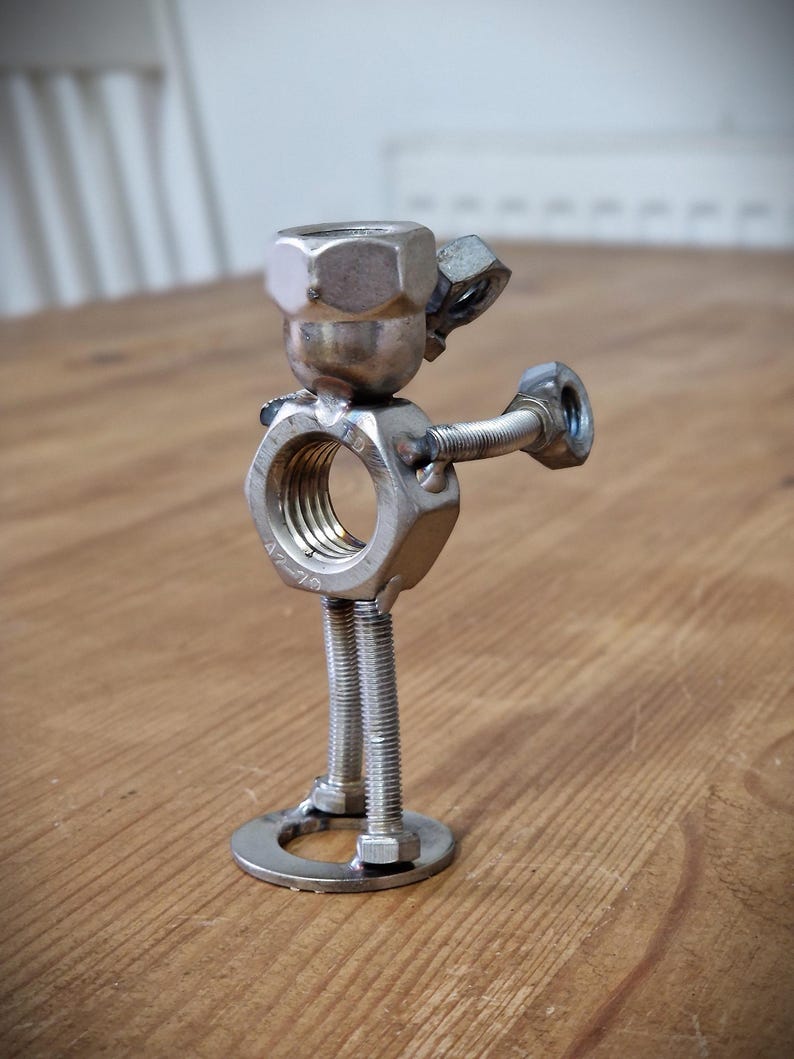 Unique Handcrafted Scrap Metal Sculpture of A Boxer Made From Nuts and ...