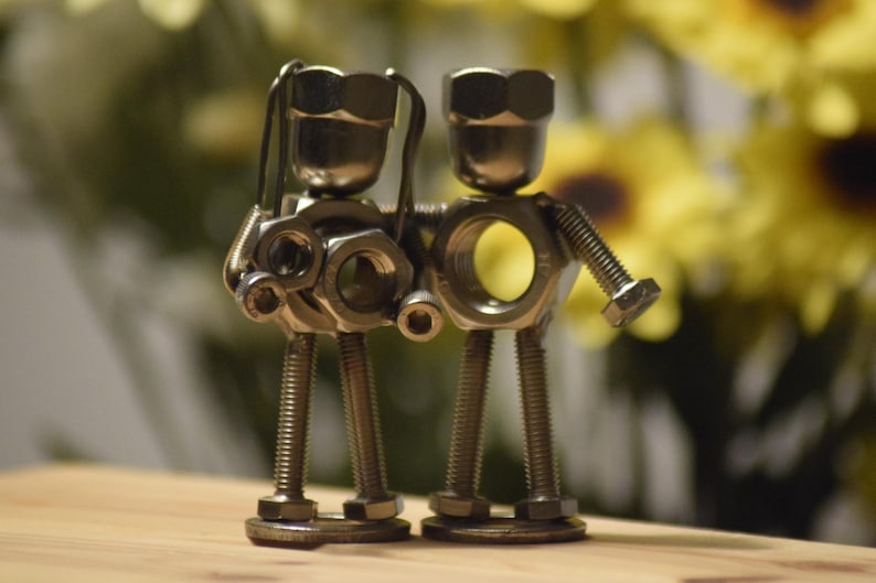 Welded Nut & Bolt Family Sculpture: Stainless Steel Art - Etsy