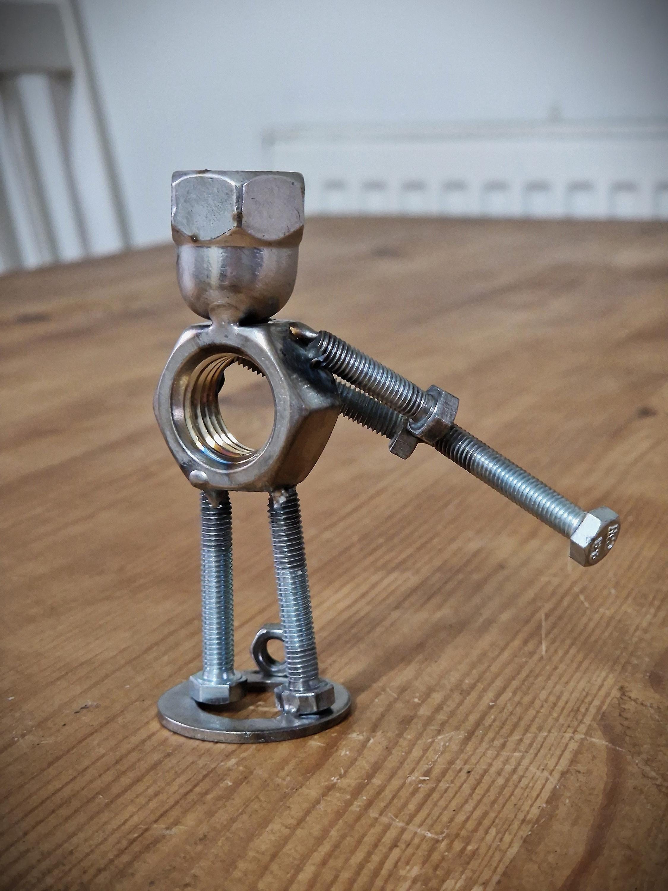 Handcrafted Metal Sculpture of A Person Playing Golf Made Using Nuts ...