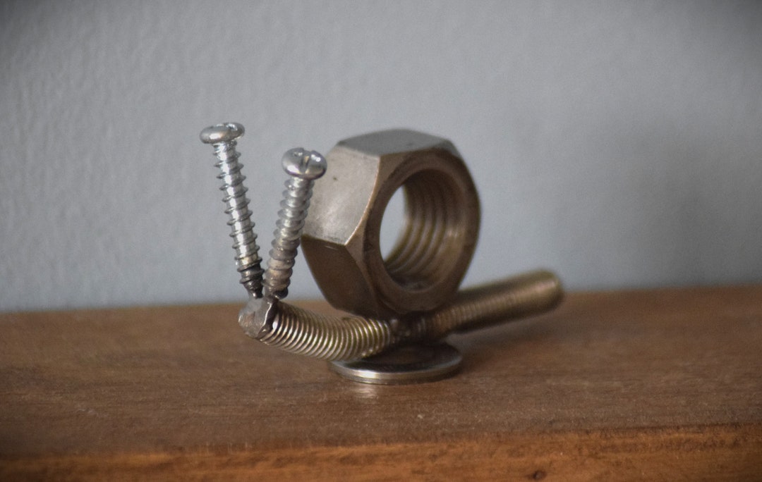 Scrap Metal Sculpture of Snail Made From Nuts and Bolts Weld Art Gift ...