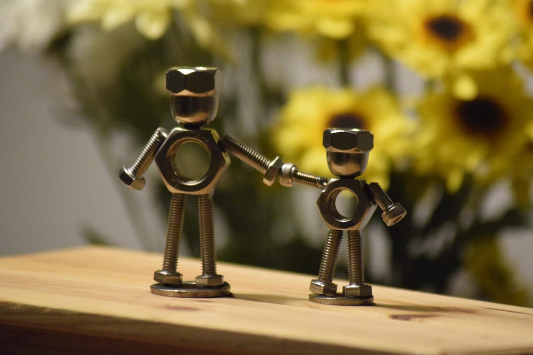 Father and Son Sculpture Made From Nuts and Bolts Weld Art - Etsy