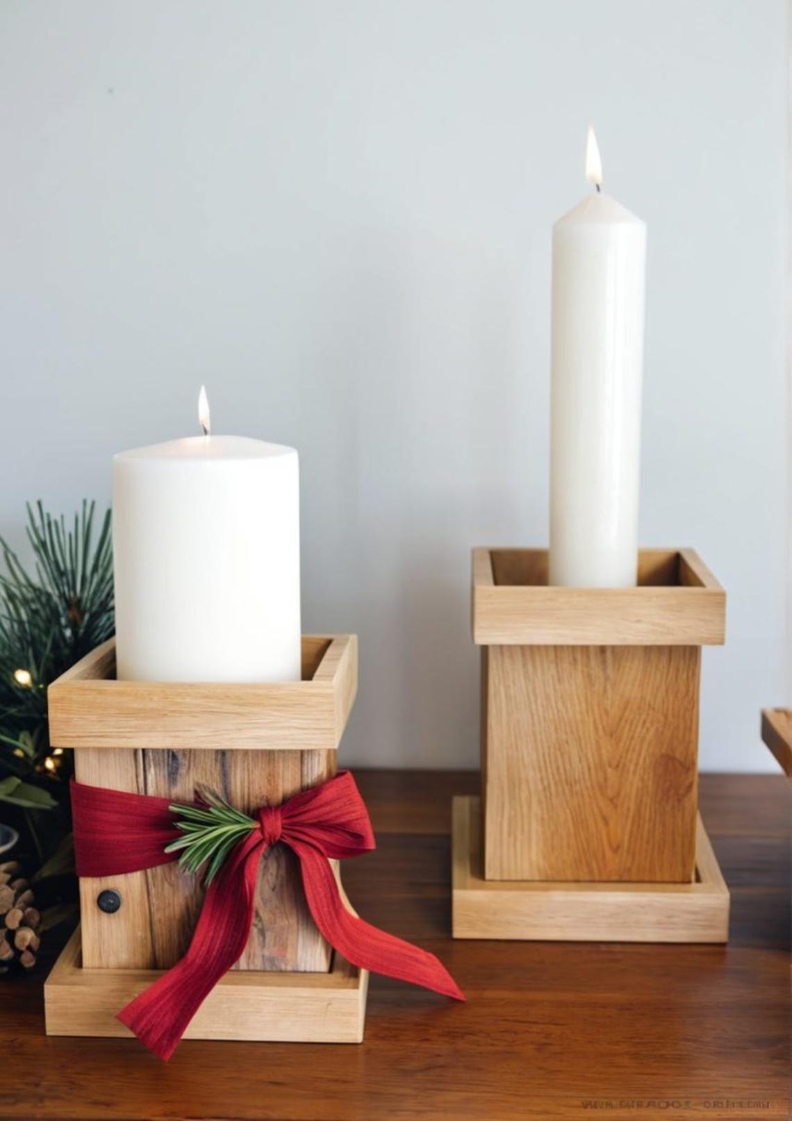 Rustic Candle Holder DIY Plans: Farmhouse Christmas Decor (digital ...