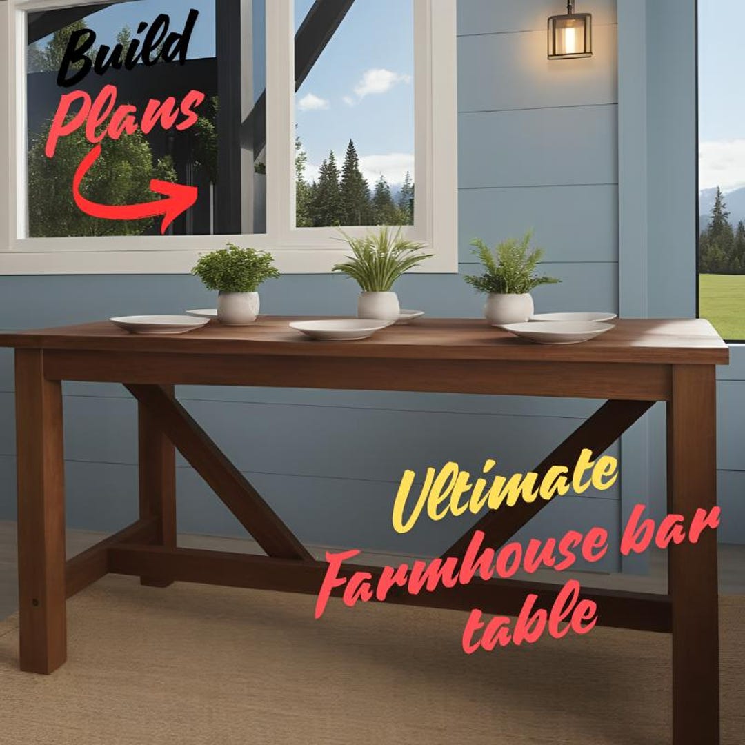 Farmhouse Bar Table Plans,rustic Bar Table Plans,diy High Top Table ...