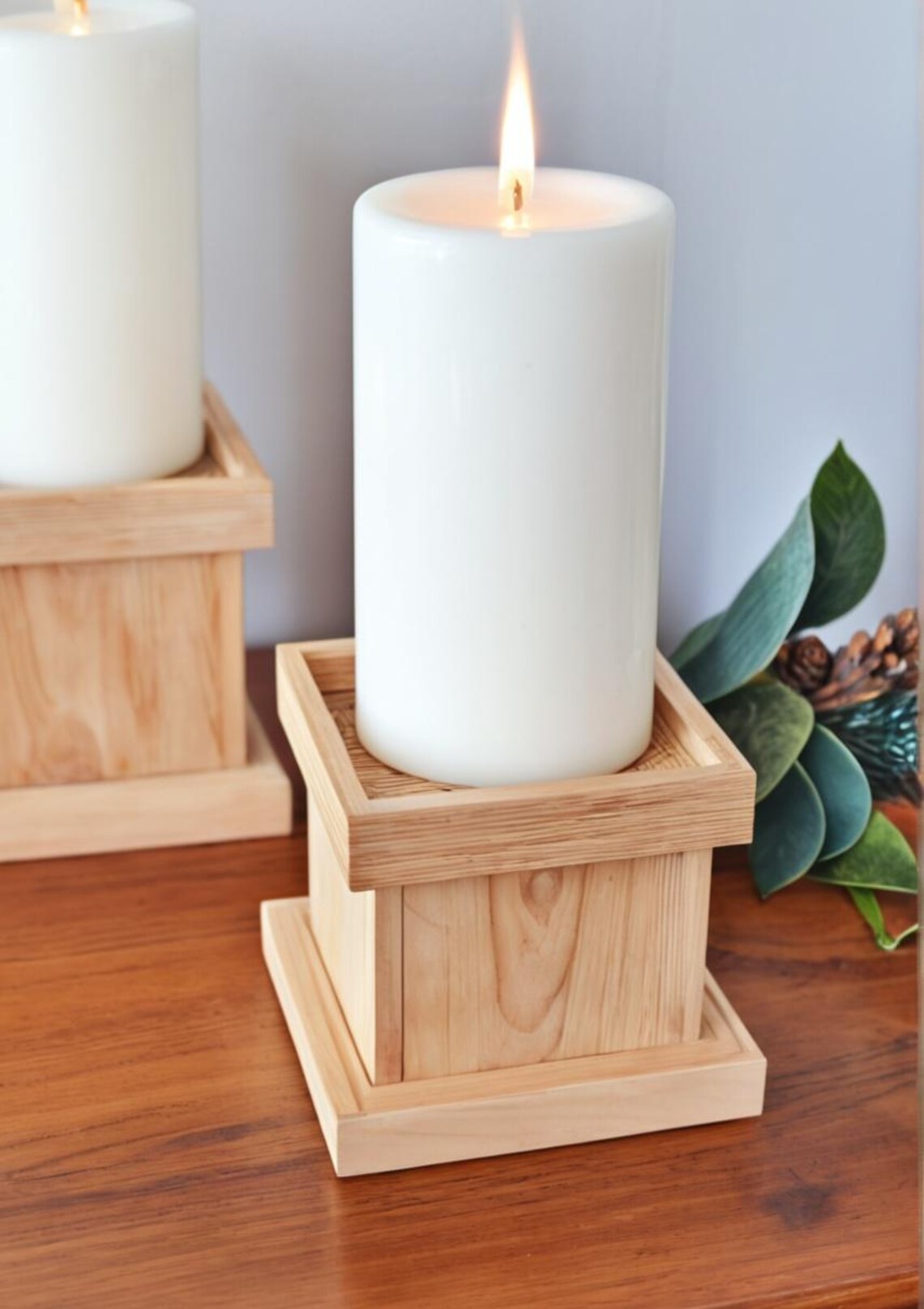 Rustic Candle Holder DIY Plans: Farmhouse Christmas Decor (digital ...