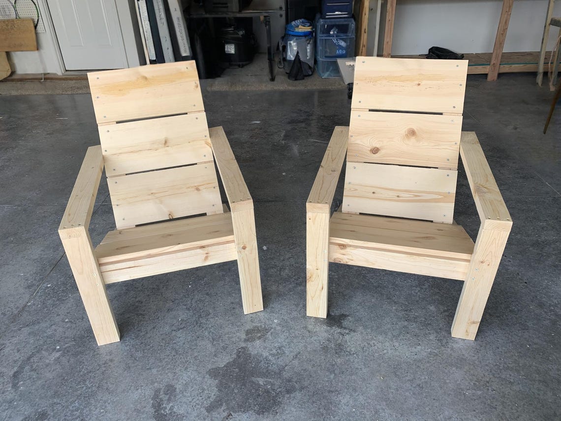 Easy Modern Adirondack Chair 2x4,adirondack Chair,outdoor Patio ...