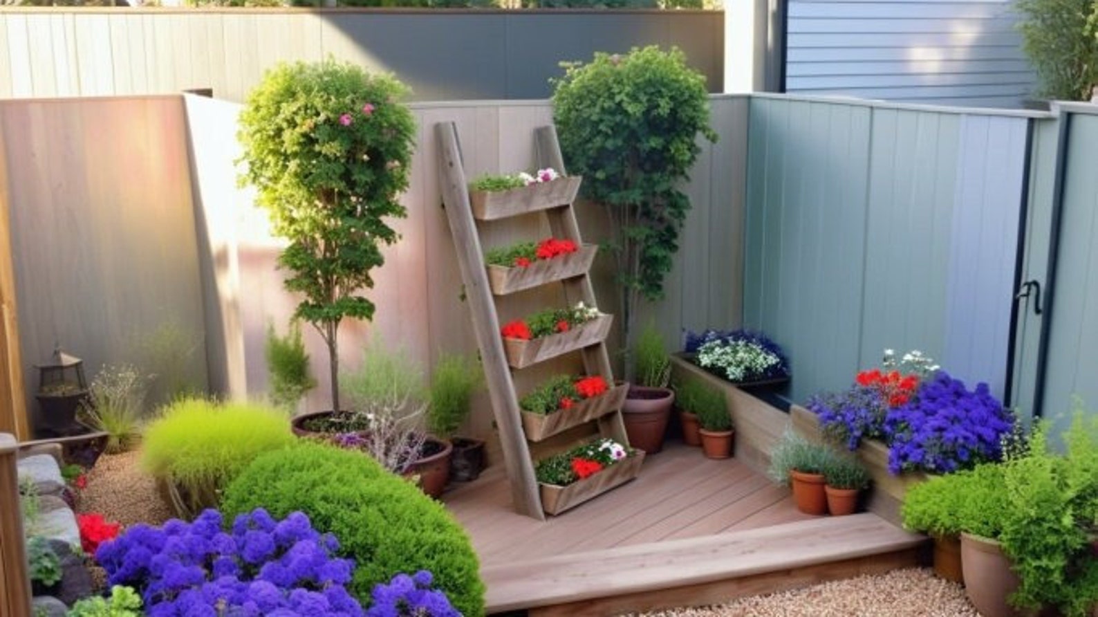 Cedar Verticat Tiered Ladder Garden Planter, Vertical Planter Box ...