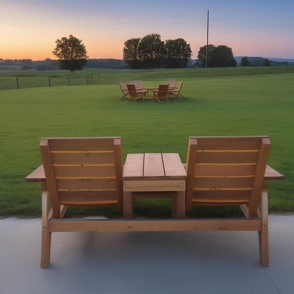 Double Bench With Table - Etsy