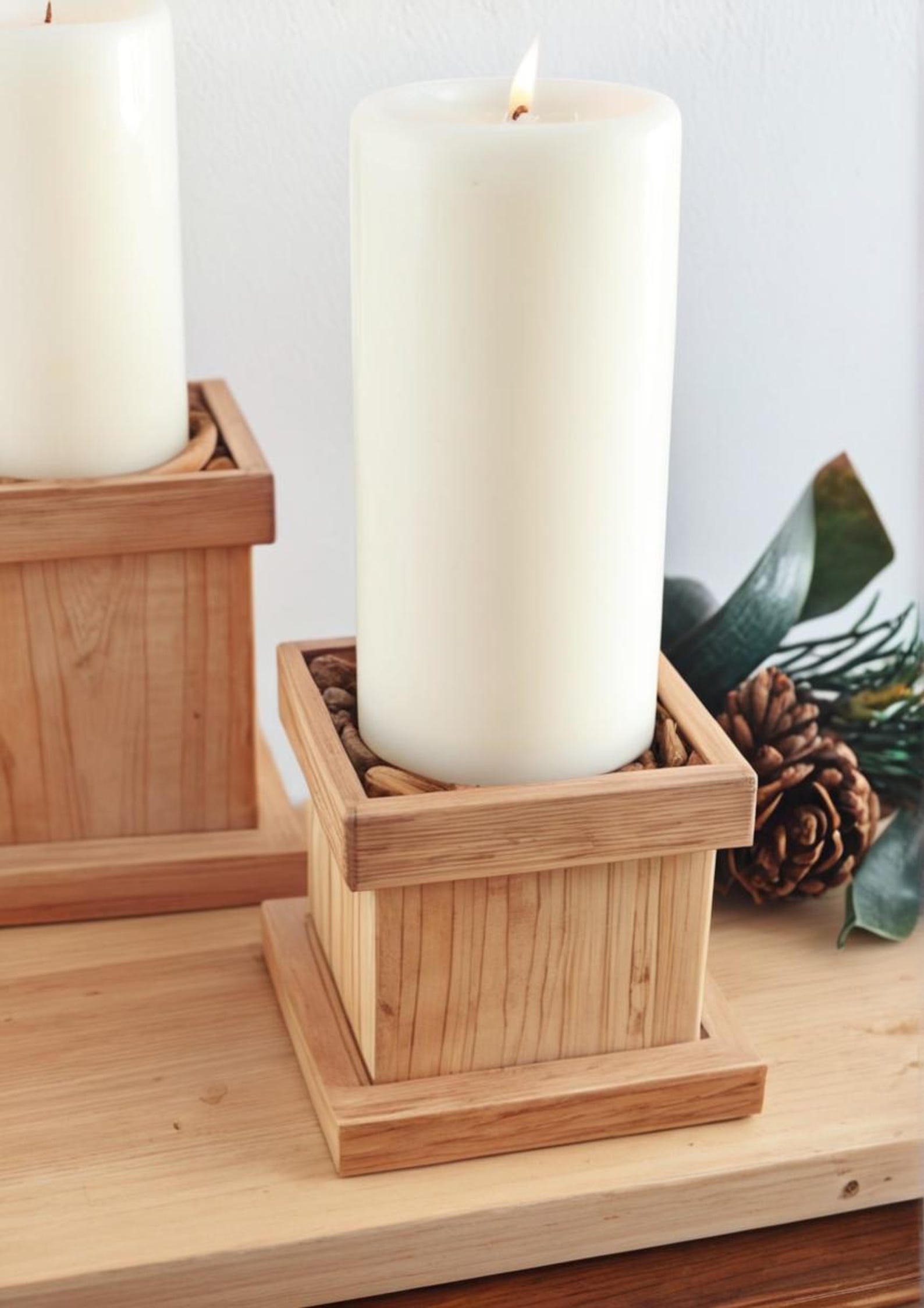 Rustic Candle Holder DIY Plans: Farmhouse Christmas Decor (digital ...