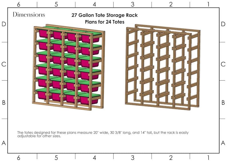 DIY 27-gallon Tote Storage Rack Plans: Garage & Basement Organizer (PDF ...