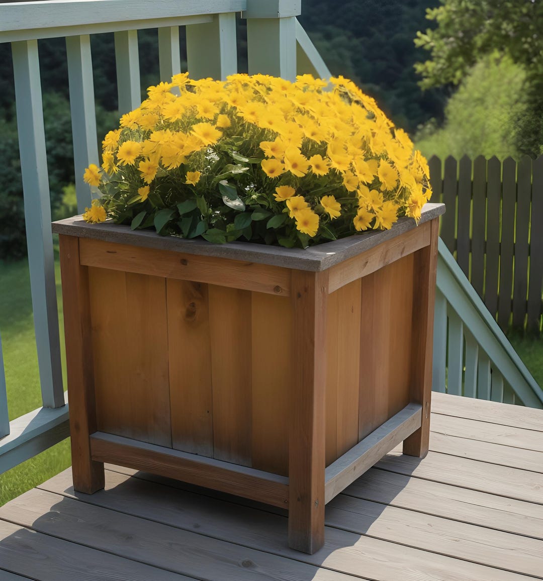 Farmhouse Three Picket Box Planter Plans,fence Picket Planter Plans ...