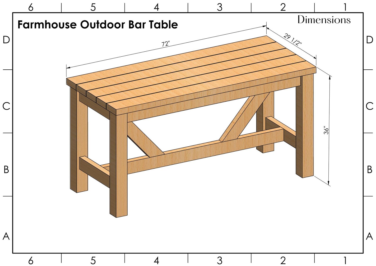 Farmhouse Bar Table Plans,rustic Bar Table Plans,diy High Top Table ...
