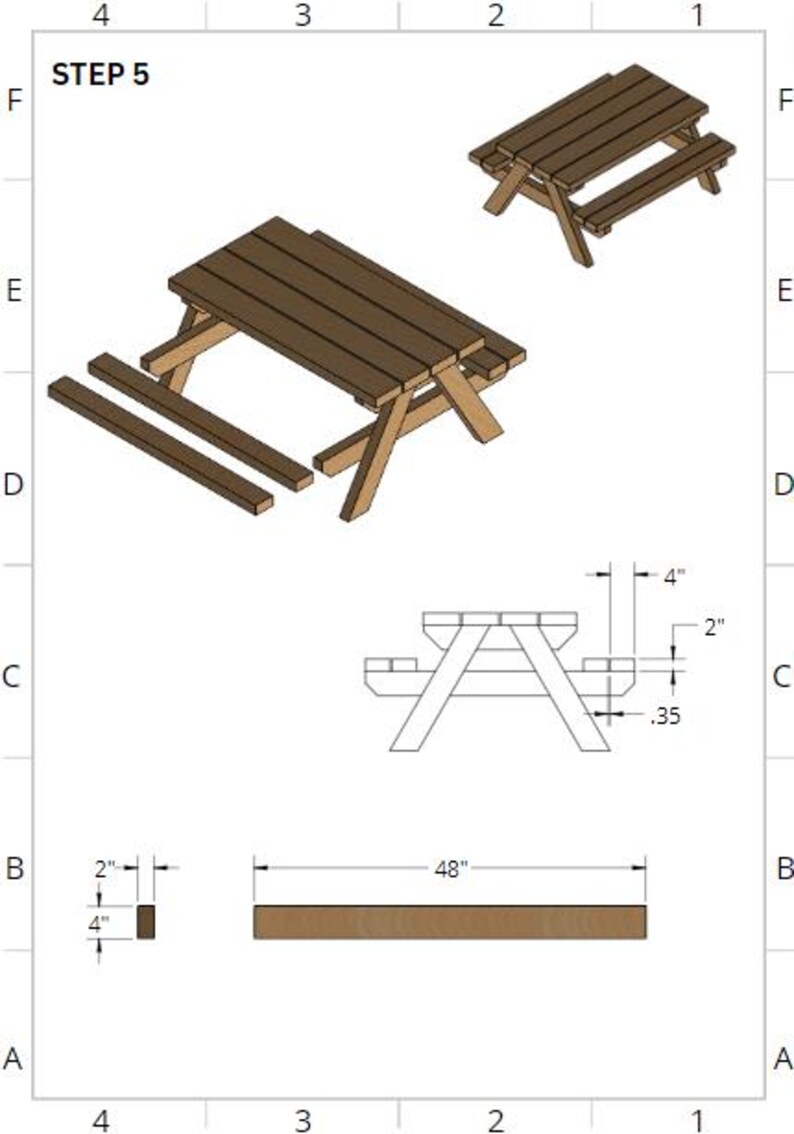 DIY Kid's Picnic Table Plans, Build Children's Outdoor Table, Small ...