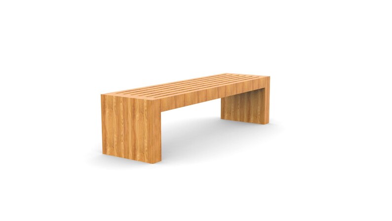 DIY Modern Slat Bench Plans, Simple Bench Plans, Patio Sitting Bench ...