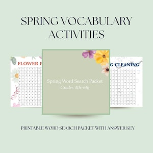 Spring Word Search Packet | Printable Literacy Activities for Grades 4 ...