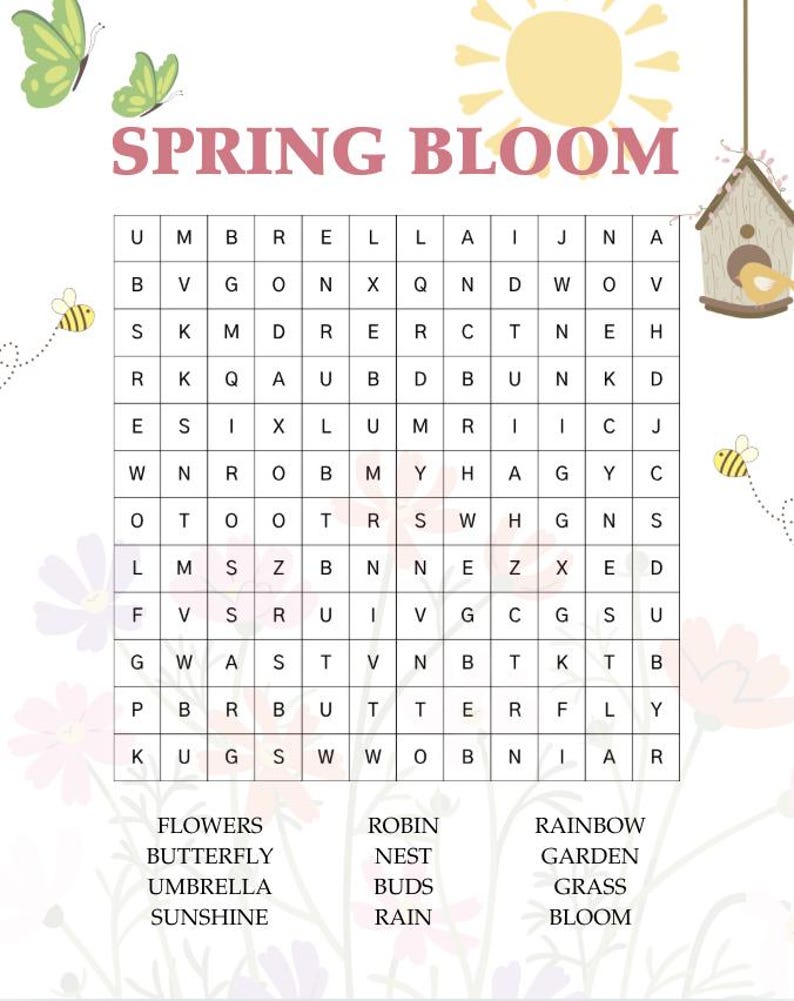Spring Word Search Packet | Printable Literacy Activities for Grades 4 ...